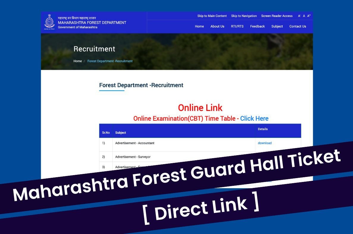 Maharashtra Forest Guard Hall Ticket 2023, Download Vanrakshak Admit ...